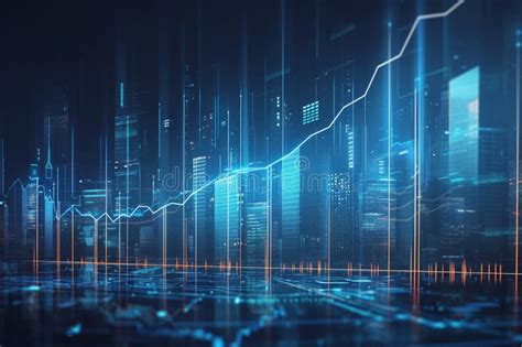 Business Trends Dynamic Chart Illustrating Trade Market Fluctuations And Concepts Stock