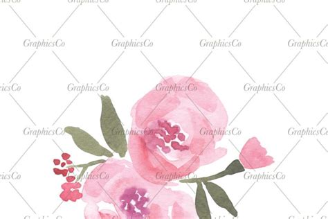 Watercolor Flowers Clipart Wedding Clipart Logo Branding Floral