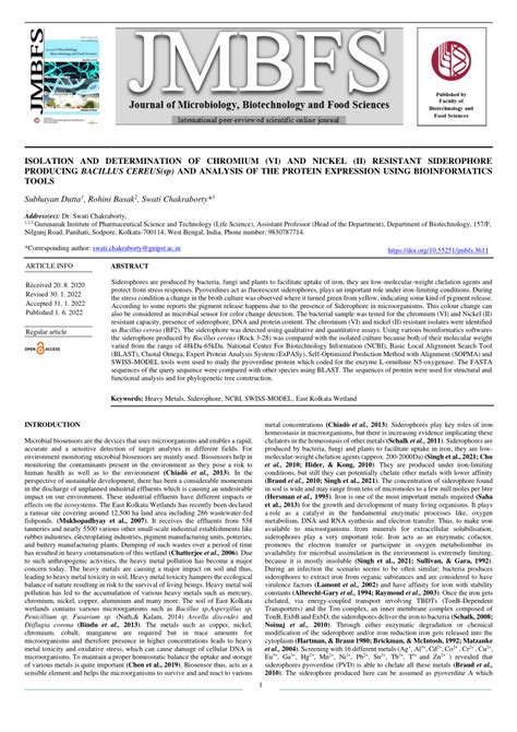 Pdf Isolation And Determination Of Chromium Vi And Nickel Ii