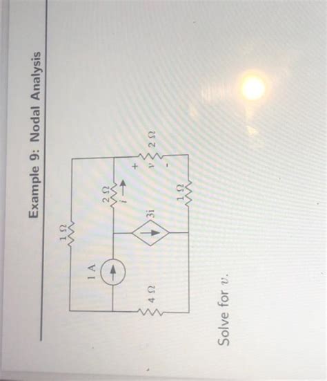 Solved 4Ω 1 A Solve For V 1Ω Example 9 Nodal Analysis 3i 2