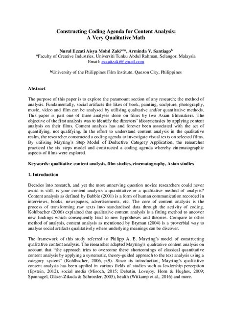 Pdf Constructing Coding Agenda For Content Analysis A Very