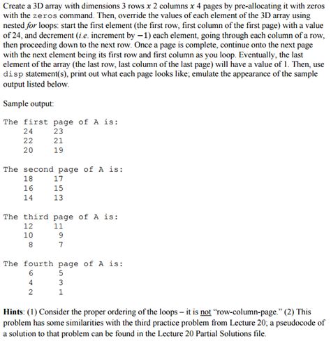 Solved Create A Single Script M File To Solve This