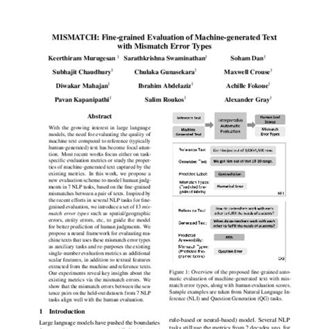 mismatch fine grained evaluation of machine generated text with