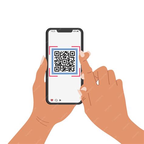 Premium Vector Qr Code Mobile Phone Scan On Screen Business And Technology Concept