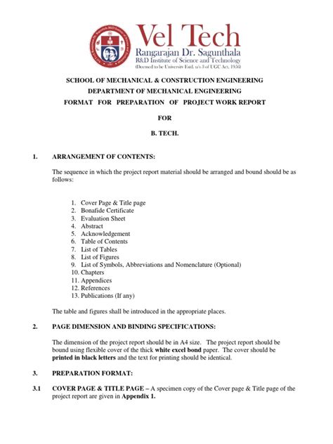 Ug Project Report Format Pdf Times New Roman Written Communication