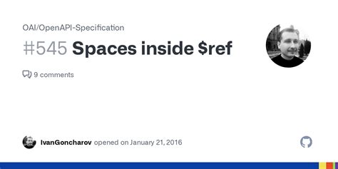 Spaces Inside Ref · Issue 545 · Oaiopenapi Specification · Github