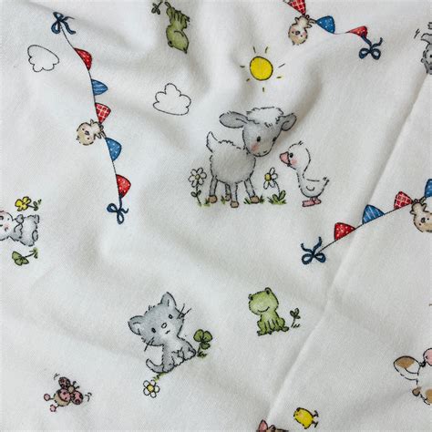 Farm Print Flannel Wide 94 Inc Flannel Fabric Soft Touch Organic