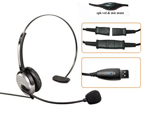Headset With Plantronics Quick Disconnect HSM 1001PQDUSBSVM Headset And Call Center Headset