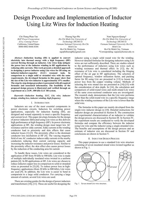 Pdf Design Procedure And Implementation Of Inductor Using Litz Wires For Induction Heating
