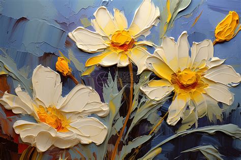 盛开的鲜花油画插画图片下载 正版图片600691590 摄图网