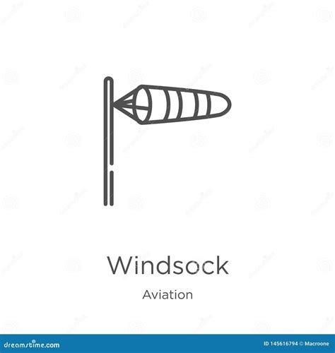 windsock icon vector from aviation collection thin line windsock outline icon vector
