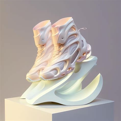 Premium Photo Futuristic Shoes Inspired By Pastels Colors Generated By Ai
