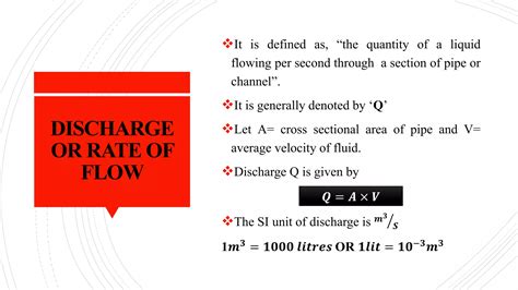 Continuity And Bernoullis Equation Pptx