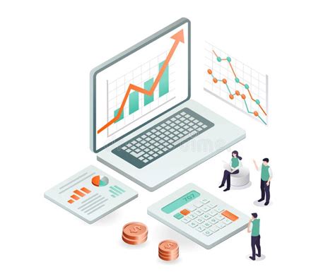 Data Analysis Of Business Development And Earnings Stock Vector Illustration Of Investment