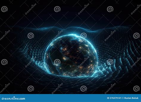 Gravity Planet Earth Gravitational Waves Concept Physical And