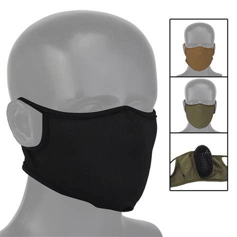 전술 실리콘 마스크 에어소프트 액세서리 군사 사냥 장비 하프 페이스 마스크 세척 가능 통기성 하이킹 등산 사이클링 Aliexpress
