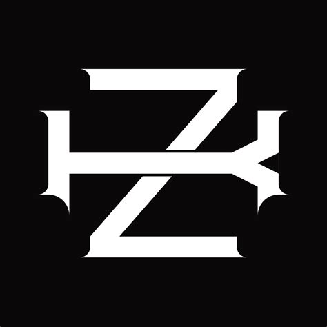 Kz Logo Monogram With Vintage Overlapping Linked Style Design Template
