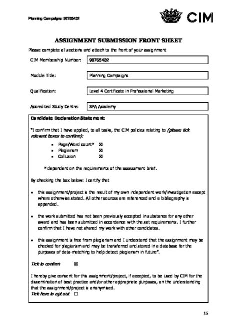 Sample Assignment Submission Planning Campaigns 2020 Distinction