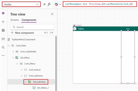 Power Apps Horizontal Navigation Menu Component With Submenu