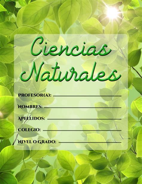 ᐉ 20 Caratulas De Ciencias Naturales 【 ️ Gratis】