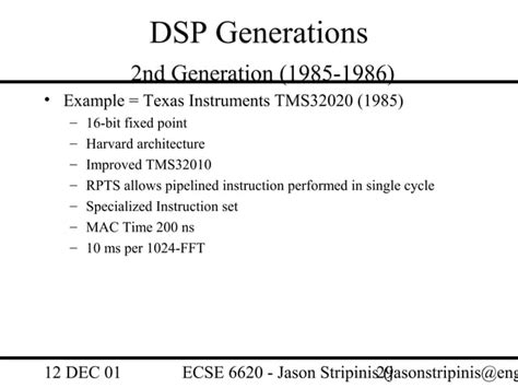 Dsp Architecture Ppt Operating Systems Computer Software And