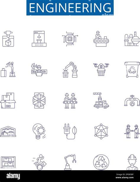 Engineering Line Icons Signs Set Design Collection Of Engineering Technology Design