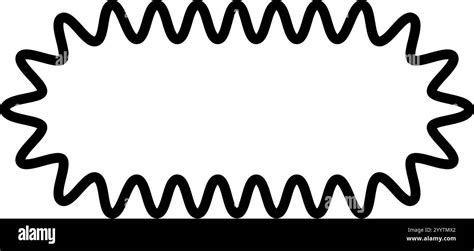 Oval Rectangle Shape With Wavy Edges Rectangular Form With Curvy Borders Empty Text Box