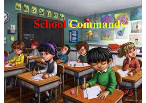 Classroom Commands Vocabulary Flash English ESL Powerpoints
