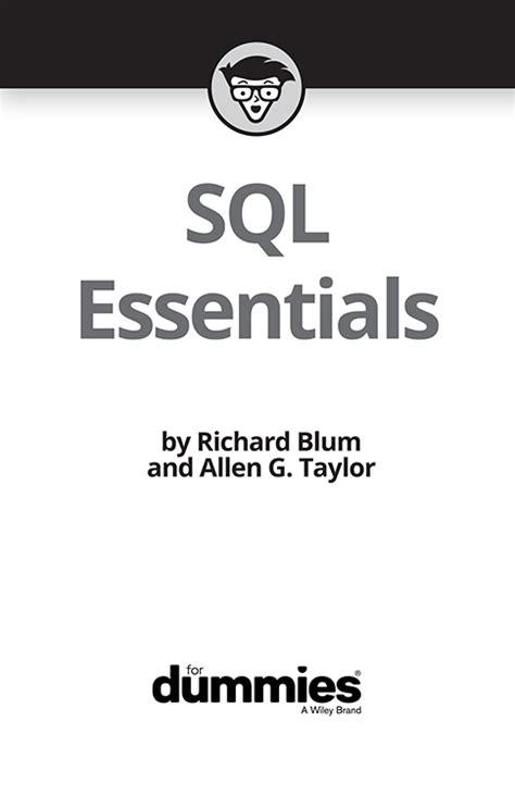 Title Page Sql Essentials For Dummies Book