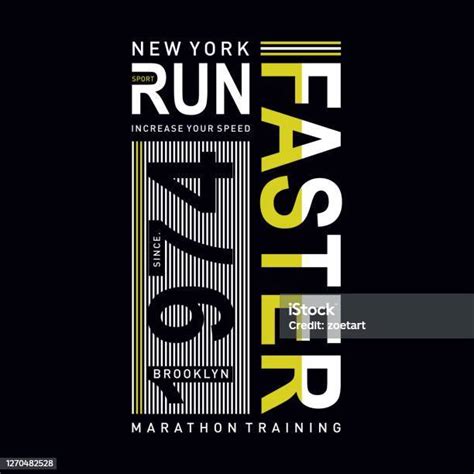 뉴욕시에서 더 빨리 실행의 주제에 벡터 그림 스포츠 타이포그래피 티셔츠 그래픽 포스터 인쇄 실행 배너 전단지 엽서 Vektor T 셔츠에 대한 스톡 벡터 아트 및 기타