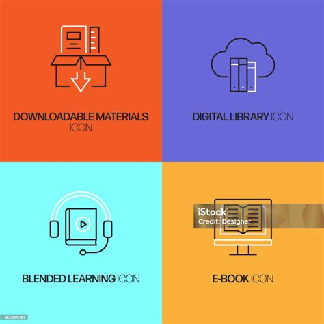 Elearning Related Vector Thin Line Icons Outline Symbol Collection