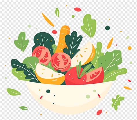 신선한 재료 샐러드 야채가 포함된 생동감 넘치는 샐러드 그릇 Png Pngwing