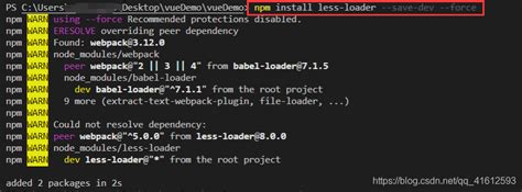 Npm Install Less Loader报错及解决办法less Loader1113 Requires A Peer Of Less350 Csdn博客