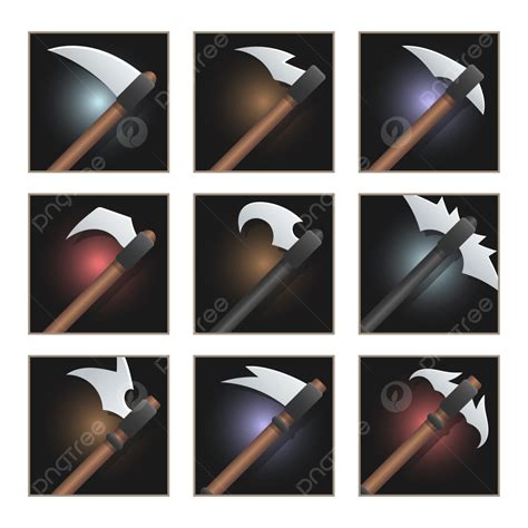 추상적 인 평면 게임 개념에 대한 롤 플레잉 무기의 아이소 메트릭 게임 요소에 대한 아이콘 설정 다채로운 격리 된 벡터 일러스트