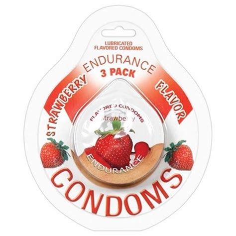 Htp2087 Endurance Condoms Strawberry 3 Pack Honeys Place