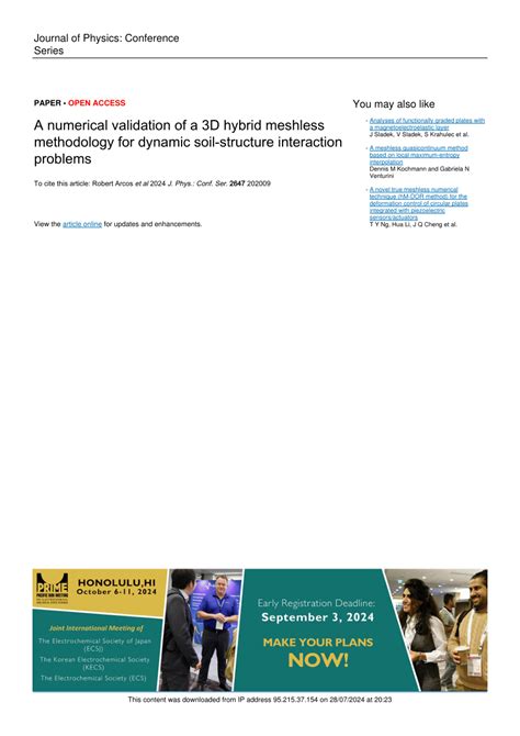 Pdf A Numerical Validation Of A 3d Hybrid Meshless Methodology For