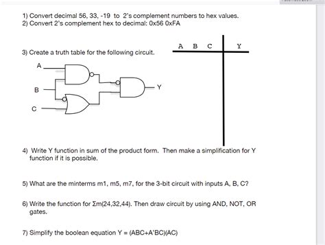 solved convert decimal 56 33 19 to 2 s complement numbers