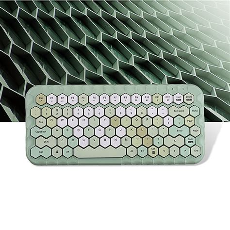 Kawaii Morandi Color Honeycomb Design Wireless Bluetooth Keyboard