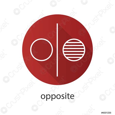 Opposite Symbol Flat Linear Long Shadow Icon Stock Vector 4331233 Crushpixel