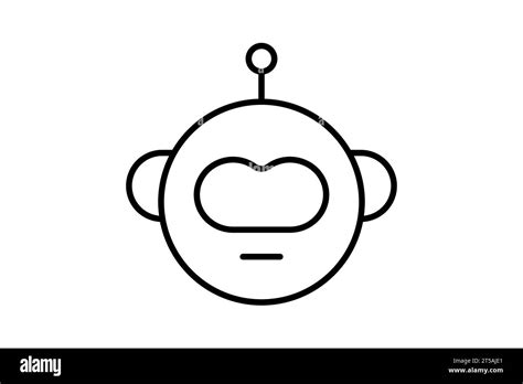 Robot Head Icon Icon Related To Device Artificial Intelligence Line Icon Style Simple Vector