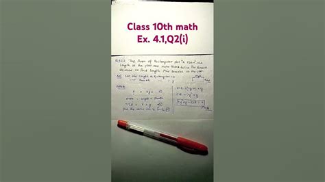 Class 10th Math Ex 4 1 Q 2 I Youtube