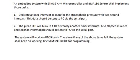 Solved An Embedded System With Stm Arm Microcontroller And Chegg