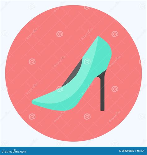 Stilettos Icon In Trendy Flat Style Isolated On Soft Blue Background Stock Illustration