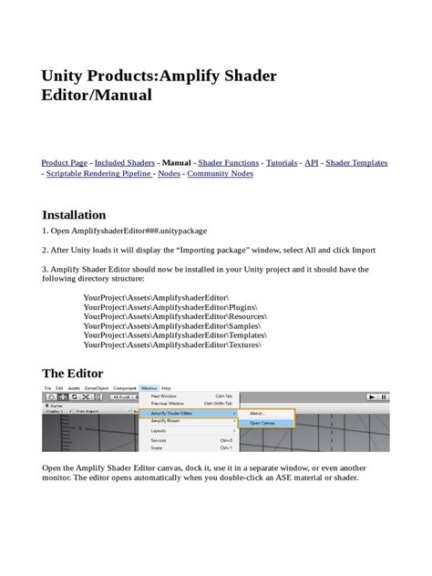 Amplify Manual Pdf Shader Rendering Computer Graphics