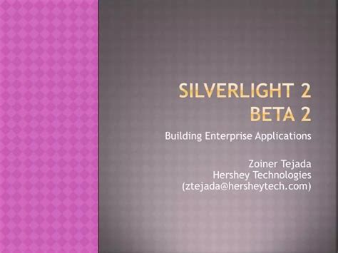Ppt Silverlight 2 Beta 2 Powerpoint Presentation Free Download Id