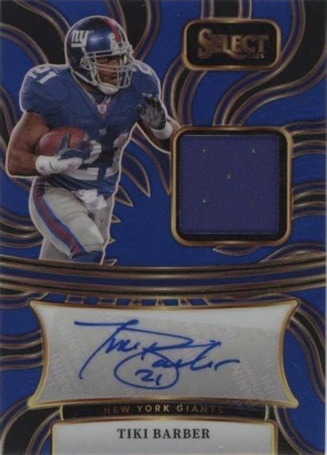 2024 Panini Select Signature Memorabilia Tiki Barber Sm Tbr Blue