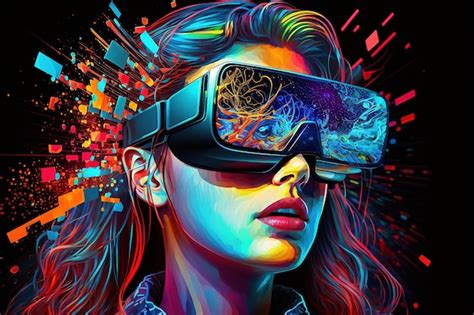 Premium Photo Woman With Vr Headset Exploring The Metaverse