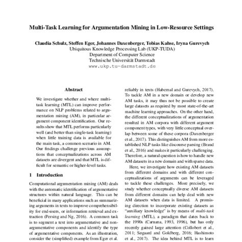 Multi Task Learning For Argumentation Mining In Low Resource Settings