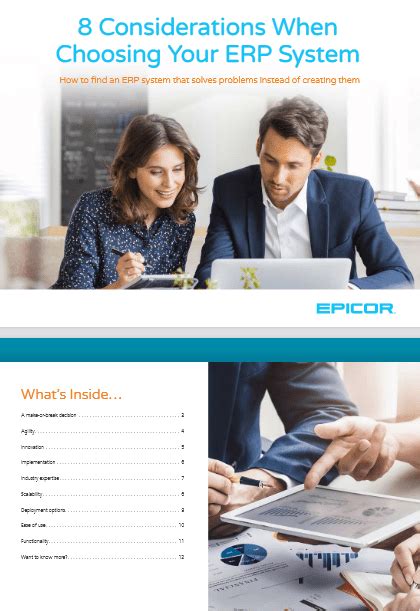 Considerations When Choosing Your ERP System Choosing Your ERP System