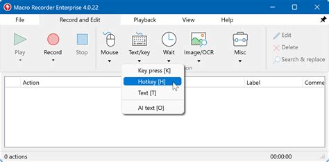Macro Recorder Keyboard Actions